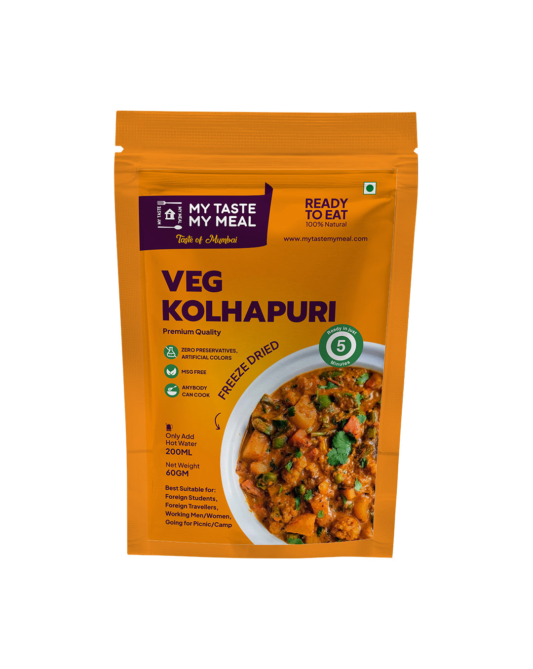 Veg Kolhapuri Online | Ready to Eat Indian Meal | My Taste My Meal